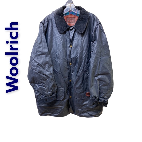 Woolrich | Jackets & Coats | Vintage Woolrich Navy Waxed Cotton Field ...